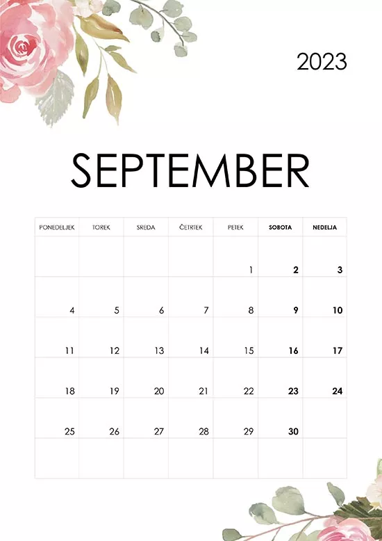 Koledar september 2023 – koledar.su
