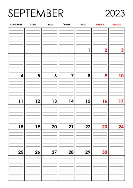 Koledar september 2023 – koledar.su