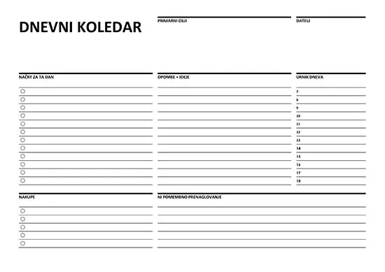 Nakupovalni seznam za tiskanje – koledar.su