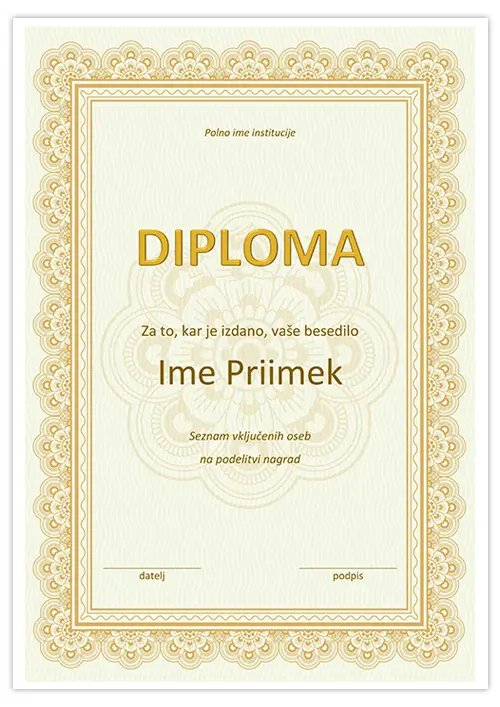 Primer diplome za Word – koledar.su